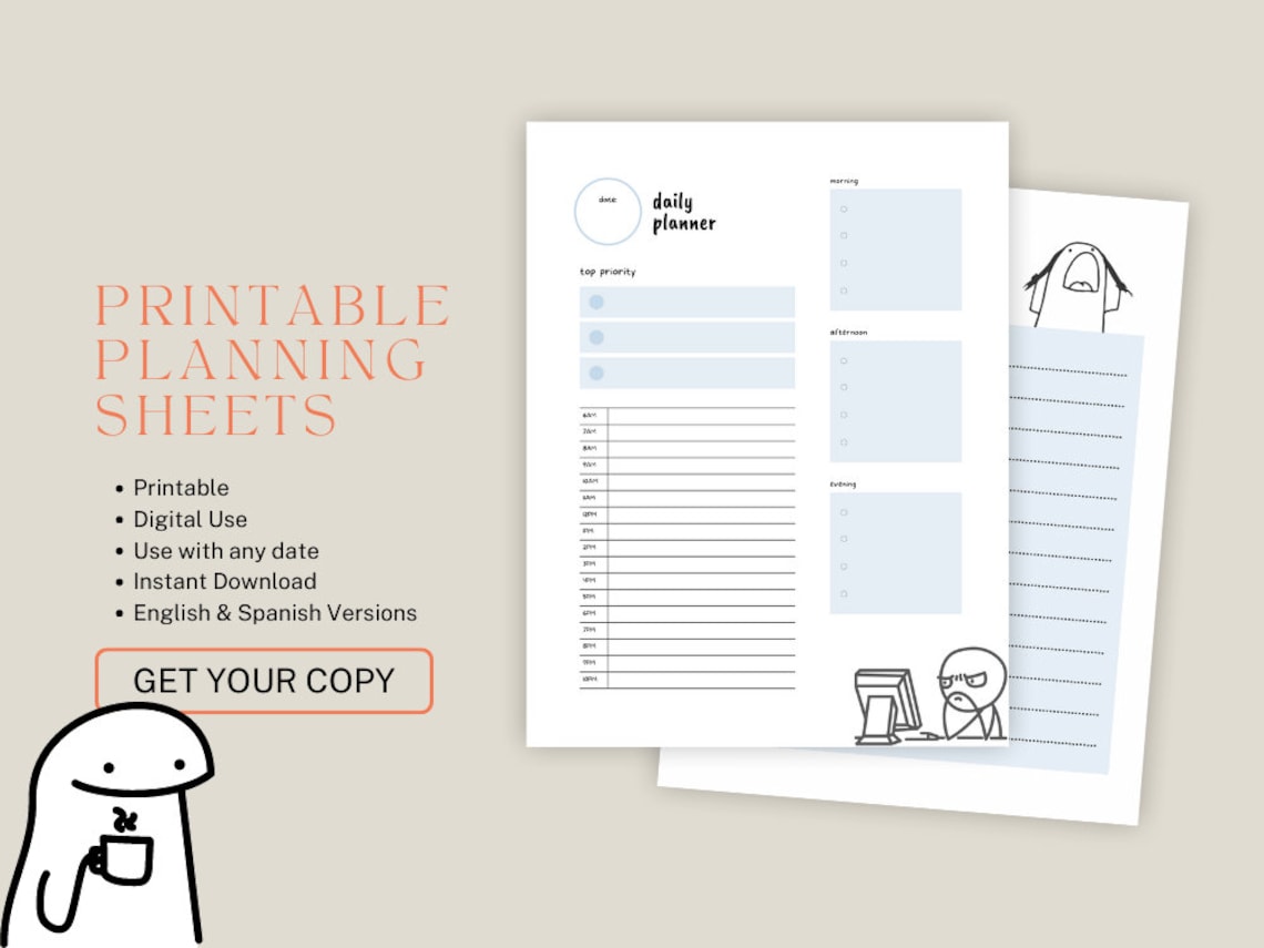 Printable Planning Sheets | to Do List | Meme Planner | Funny Planner ...