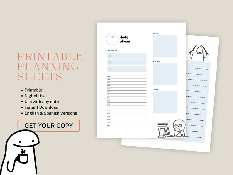 Printable Planning Sheets | to Do List | Meme Planner | Funny Planner ...