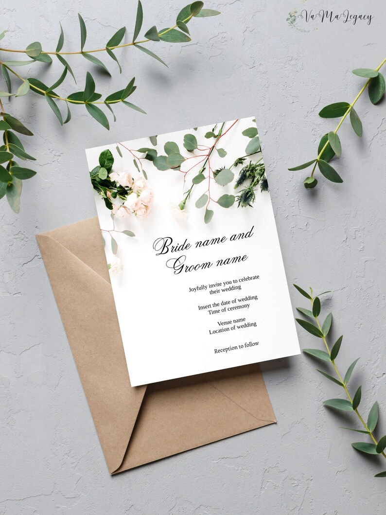 Wedding Invitation Download, Invitation Printable GR 1 - Etsy
