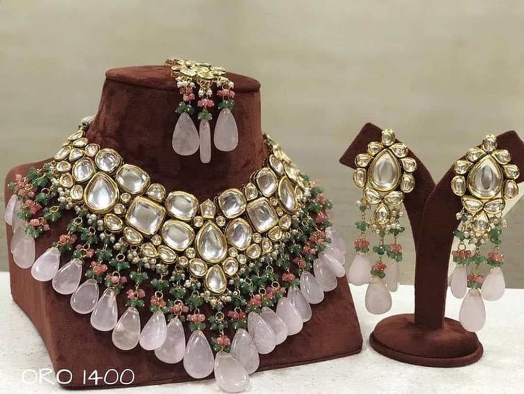 Sabyasachi Designer Kundan Set, Green Kundan Bridal Set, Kundan Bridal ...
