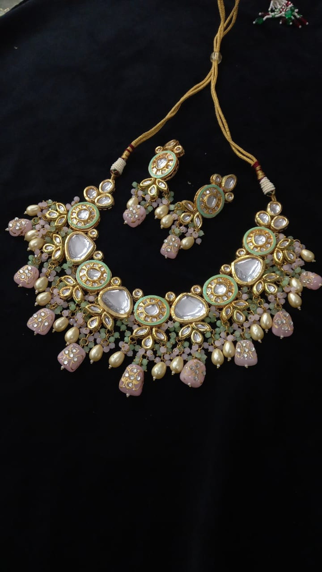 Sabyasachi Inspired Designer Kundan Set, Green Kundan Choker, Kundan Bridal Choker Set ...