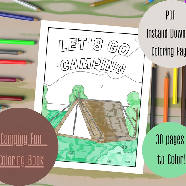 Camping Coloring Book - Etsy