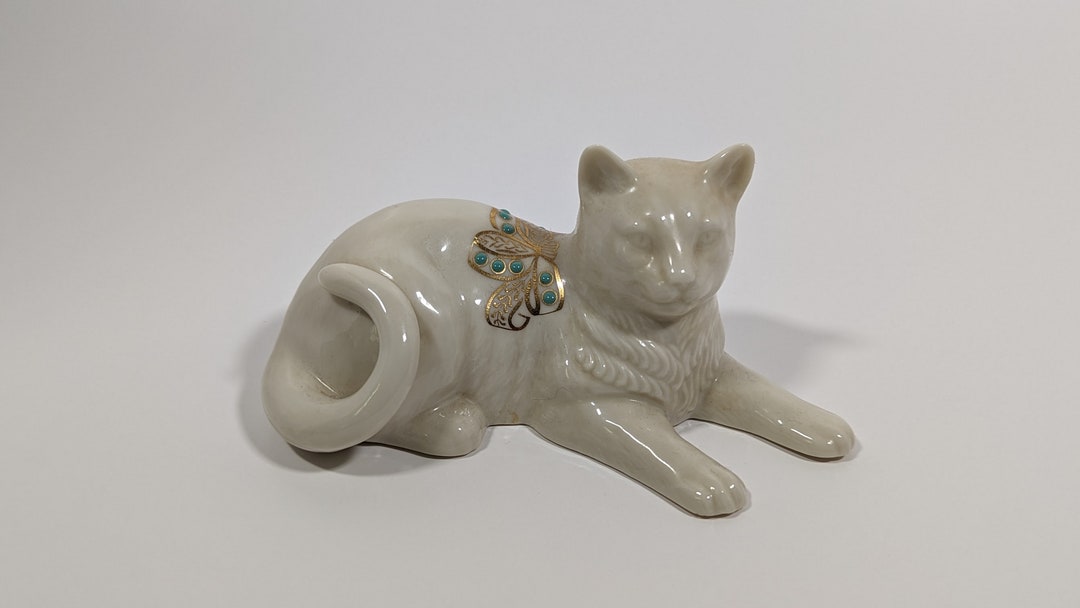 Lenox China Jewels Collection Reclining Cat - Etsy