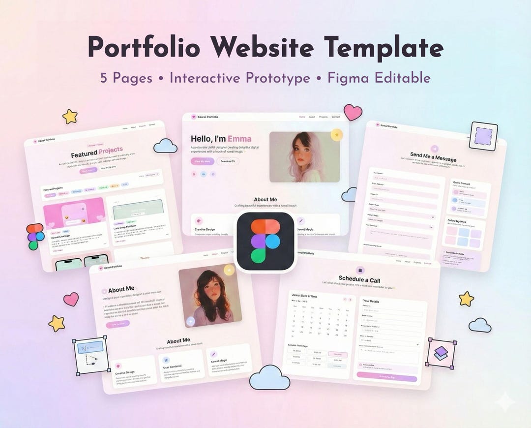 Aesthetic Portfolio Website Template Figma UI Template Prototype Figma ...
