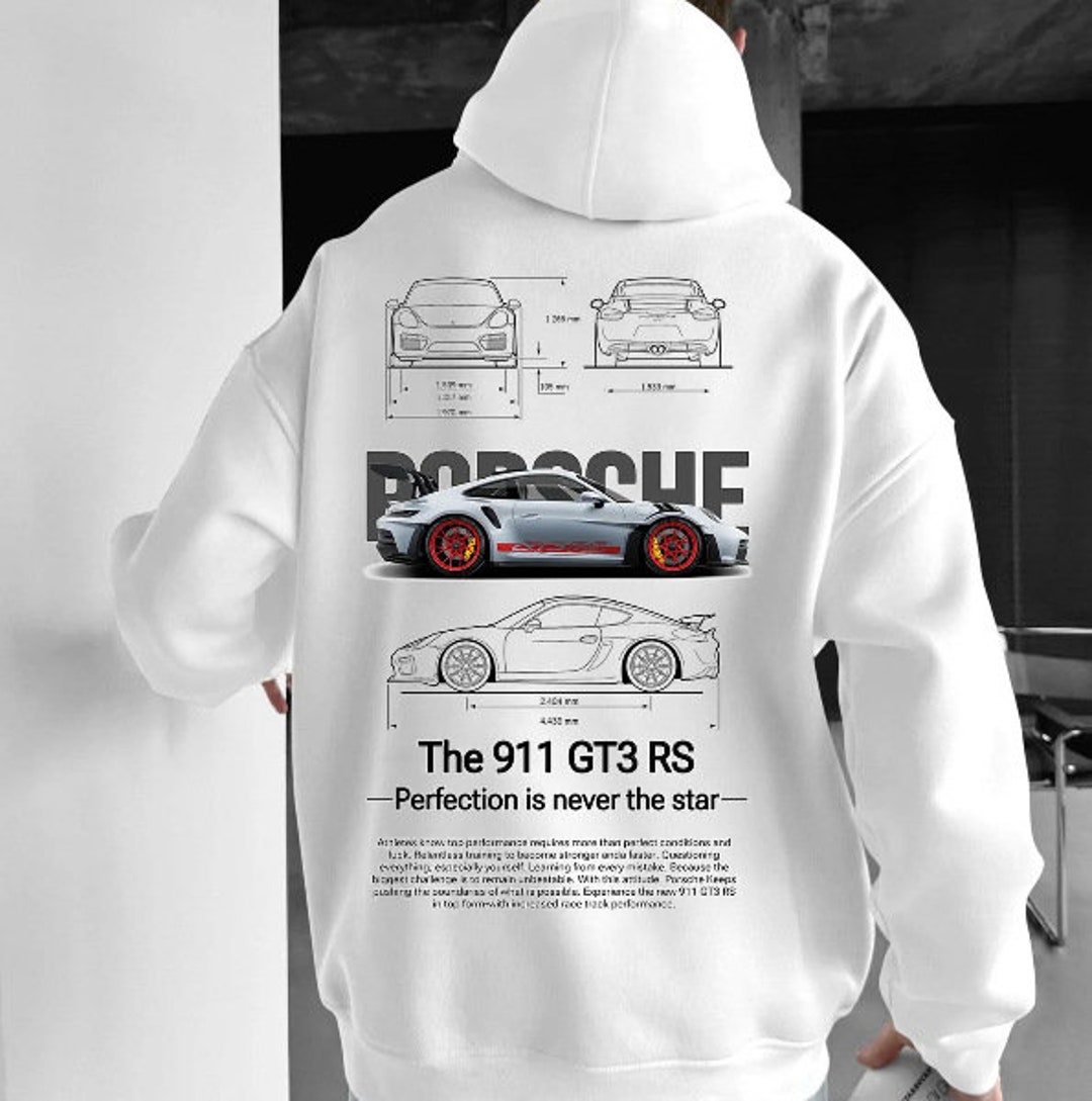 White Oversized Porsche Hoodie Stylish and Comfortable Sweatshirt for ...