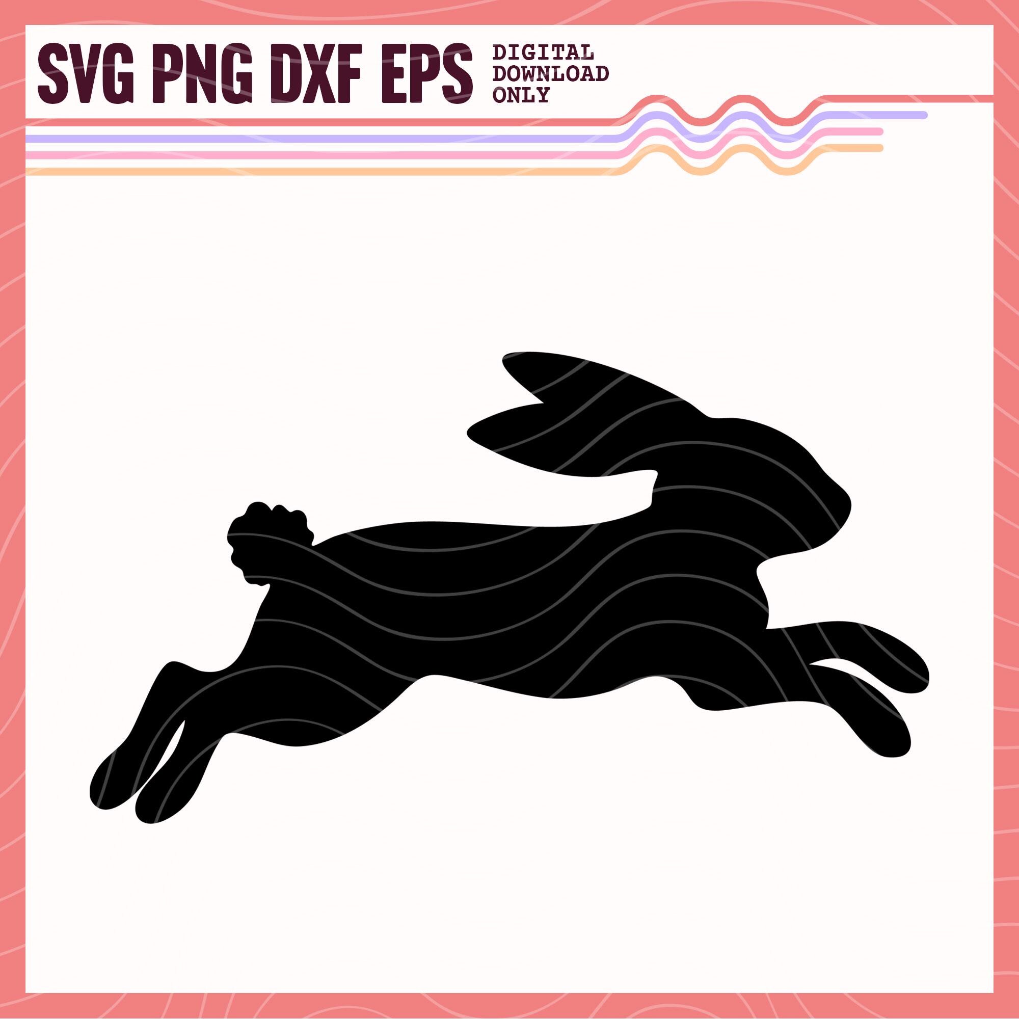 Bunny SVG PNG DXF, Jumping Easter Bunny Vector Image, Easter Clipart ...