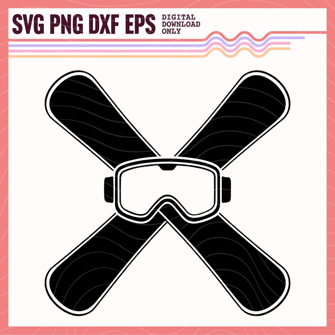 Skis With Goggles SVG PNG, Snow Blades, Ski Blades, Goggles, Skis ...