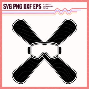 Skis With Goggles SVG PNG, Snow Blades, Ski Blades, Goggles, Skis ...