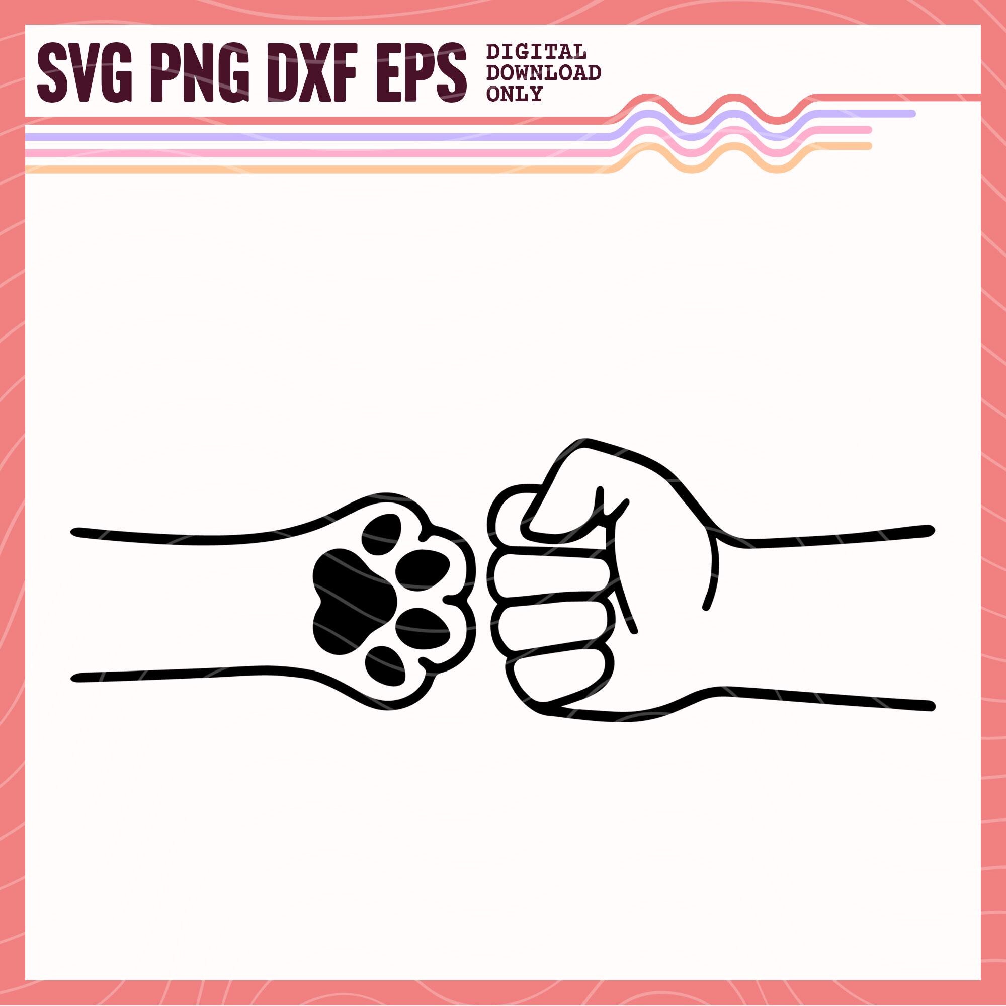 Fist Bump SVG PNG, Fist Bump With Cat Paw Vector Image, Fist Bump ...