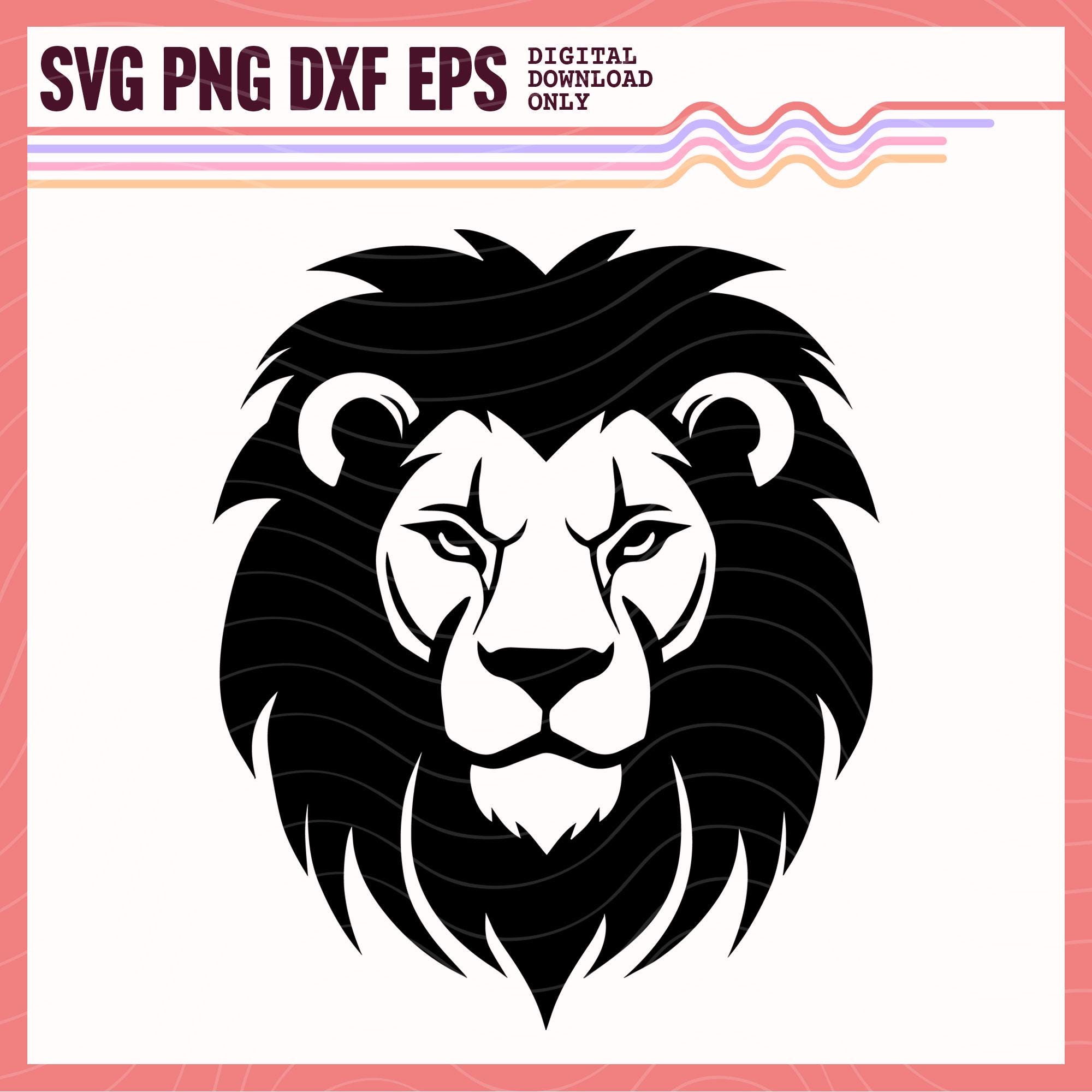 Lion Head SVG PNG, Lion Face SVG, Lion Silhouette, Lion Face Vector ...