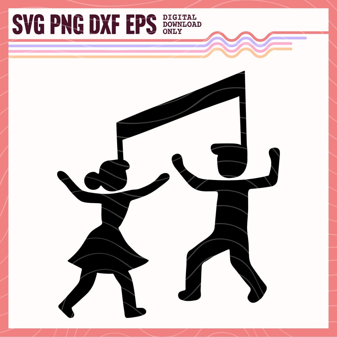 Dancing Couple SVG, Dancing Couple With Musical Note Vector Design ...