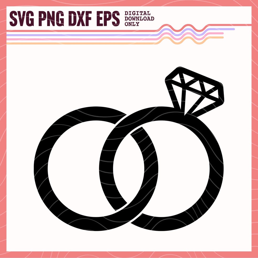 Wedding Rings SVG PNG DXF, Wedding Rings Vector Image, Wedding Rings ...