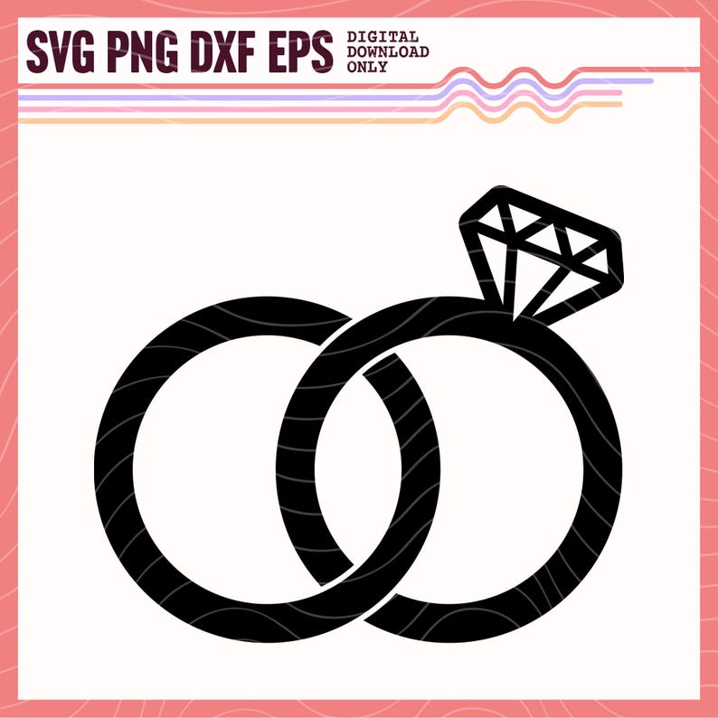 Wedding Rings SVG PNG DXF, Wedding Rings Vector Image, Wedding Rings ...