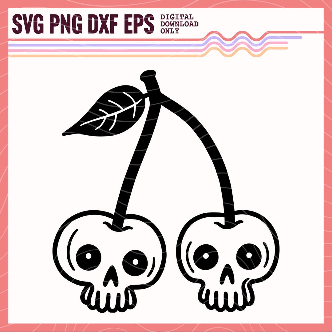 Cherry Skulls SVG PNG, Cherry Skulls Vector Design,cherry Skulls ...