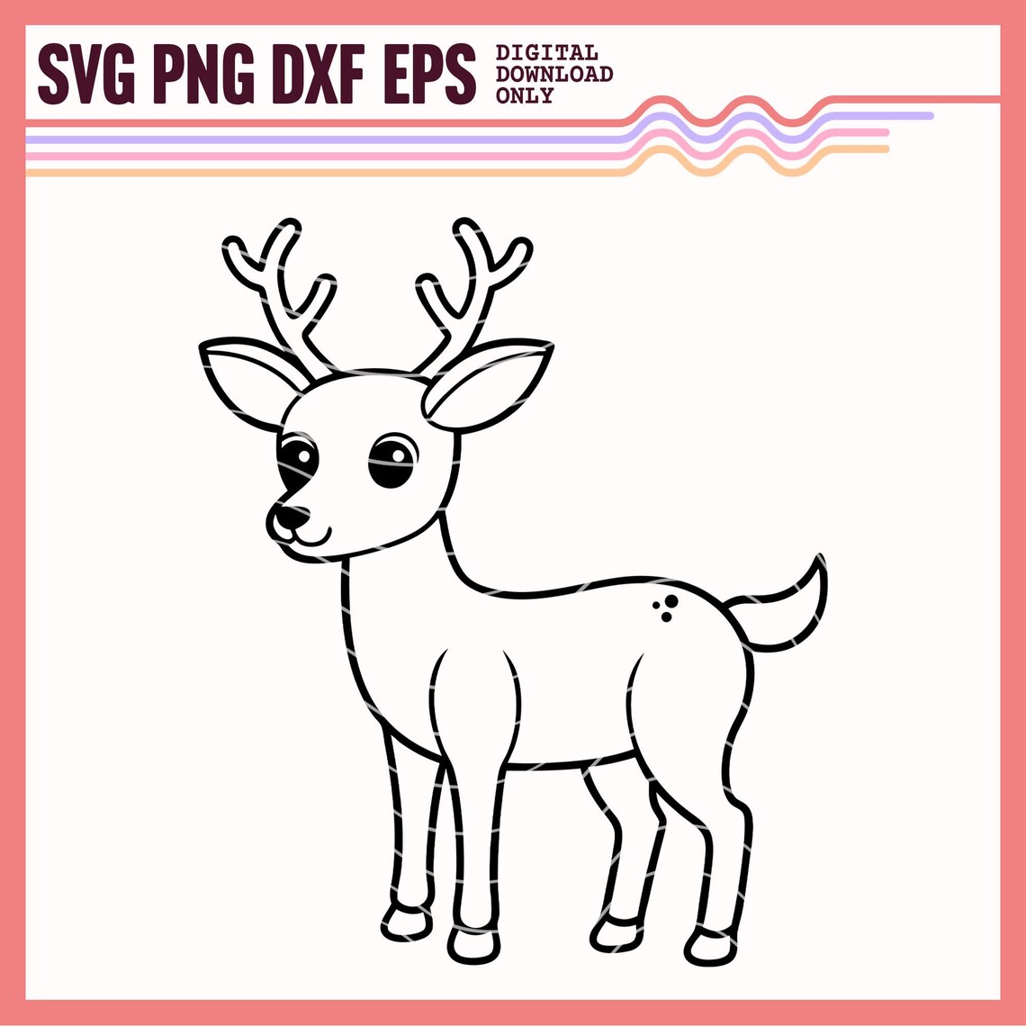 Cute Rudolph Deer SVG PNG, Cute Deer, Rudolph Vector Image, Cute ...