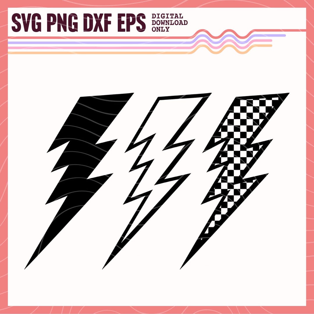 Lightning Bundle SVG PNG, Lightning Set Vector Image, Lightning Clipart ...