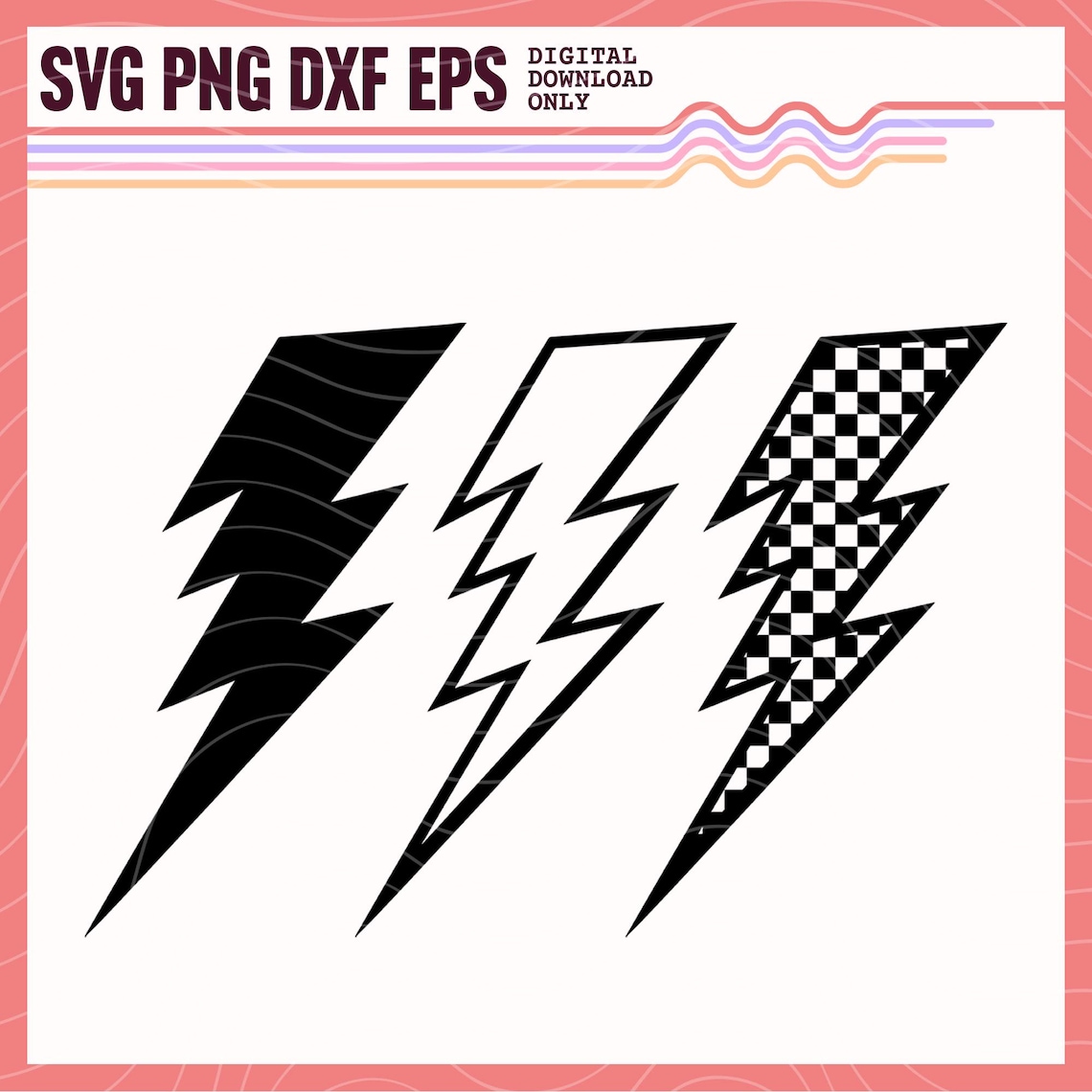 Lightning Bundle SVG PNG, Lightning Set Vector Image, Lightning Clipart ...
