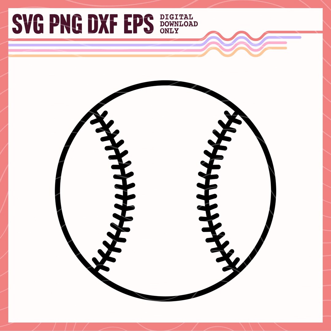 Baseball SVG PNG DXF, Baseball Vector Image, Baseball Clipart, Baseball ...