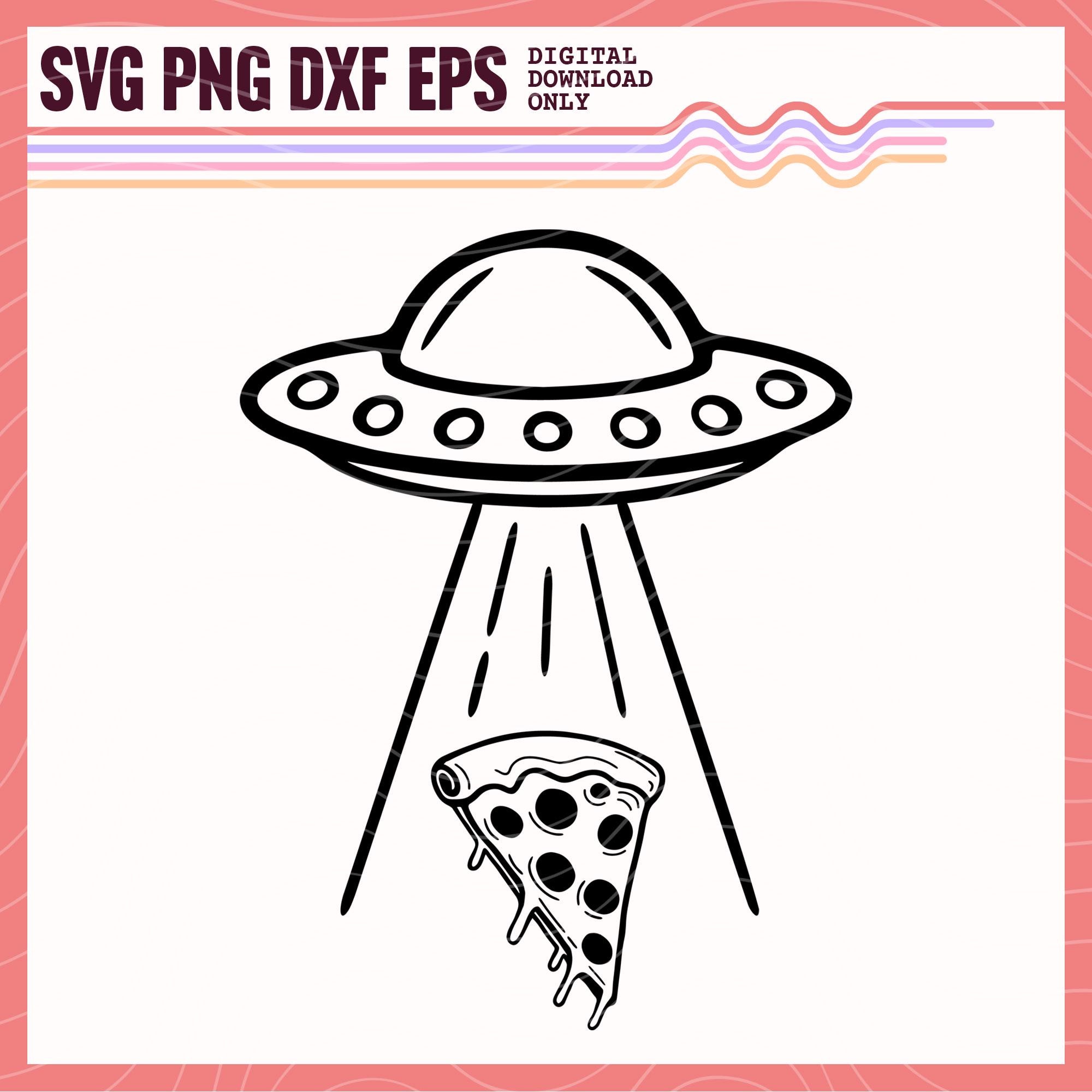 Aliens Abducting Pizza SVG PNG, Aliens Love Pizza Too Vector Design ...