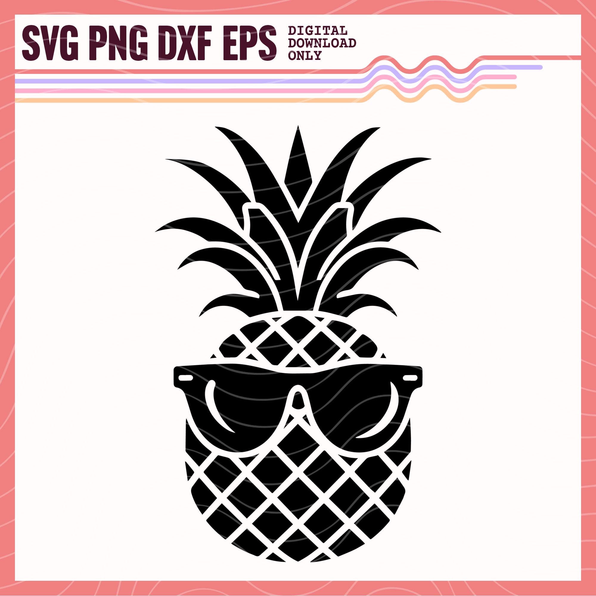Cute Pineapple SVG PNG, Pineapple With Sunglasses Vector Design, Ananas ...