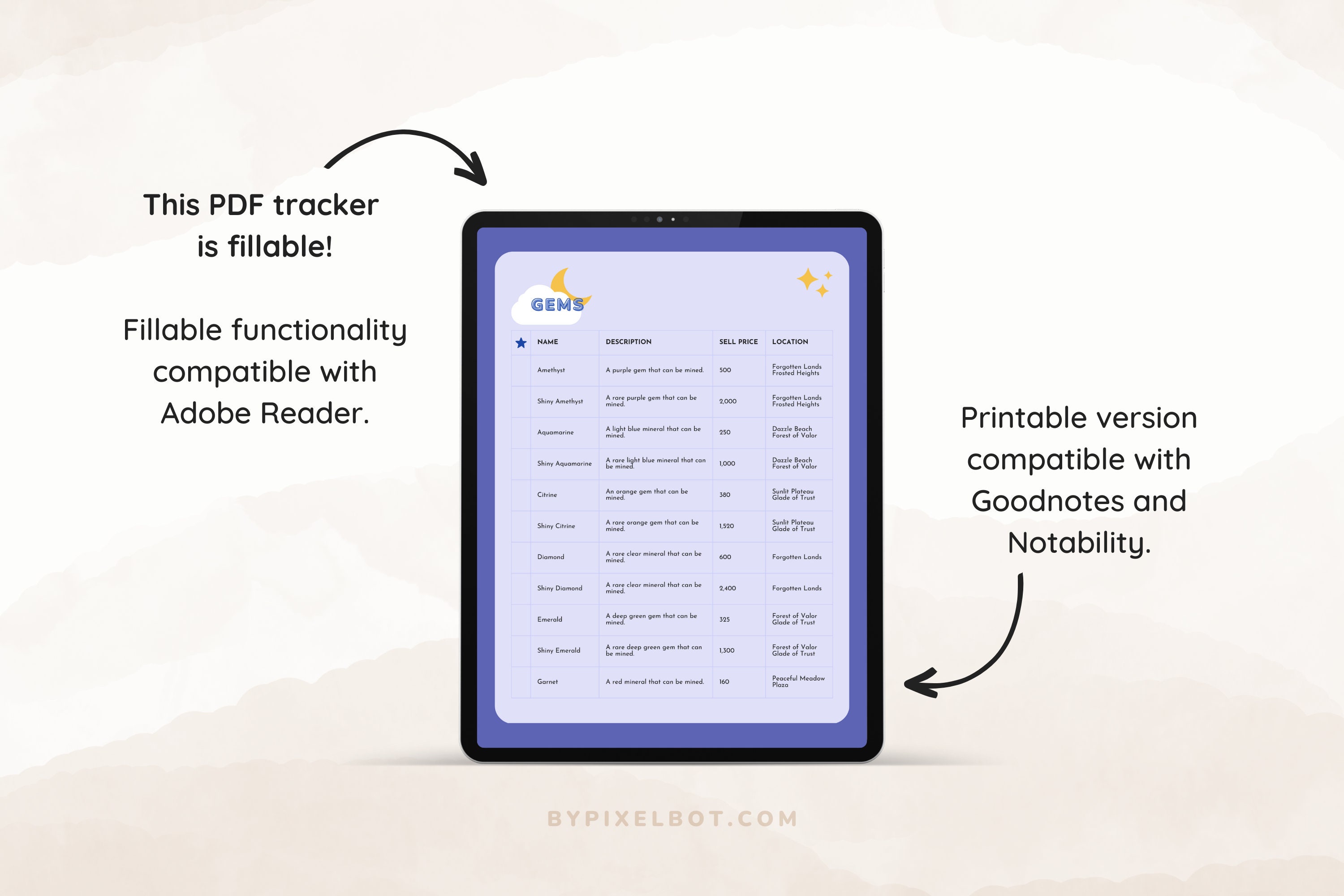 Dreamlight Valley Planner Gems Checklist Dreamlight Valley Printable ...