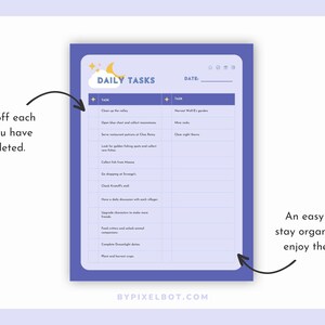 Dreamlight Valley Planner | Daily Task Checklist + Character Gift Guide ...