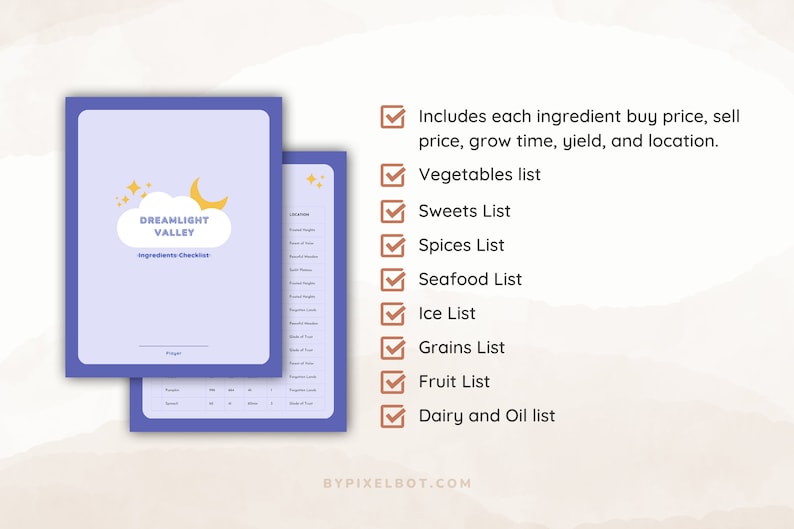 Dreamlight Valley Planner | Ingredient Checklist | Dreamlight Valley ...