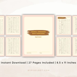 ACNH Bug Checklist Catch Guide Bug Tracker Modern Animal - Etsy