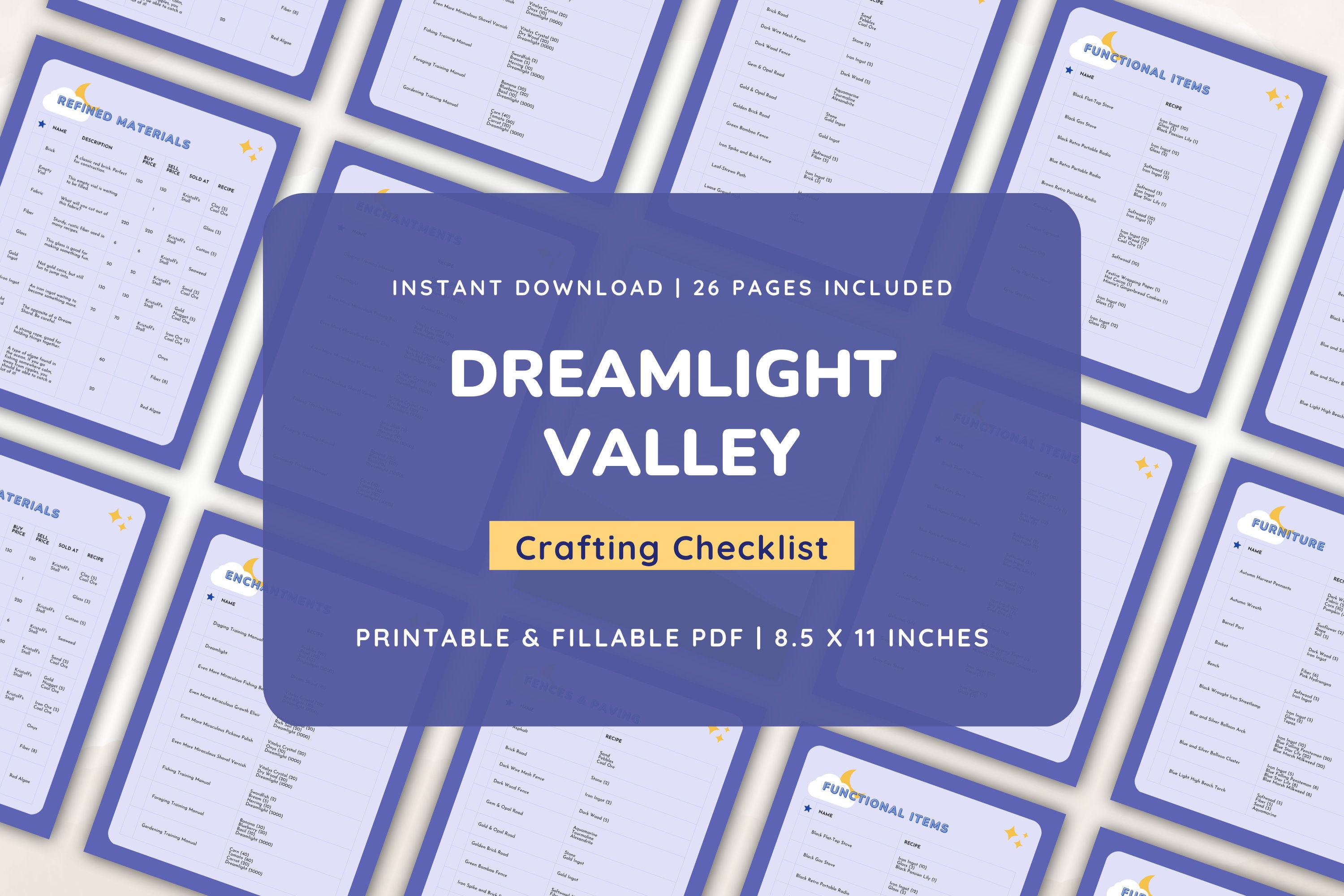 Dreamlight Valley Planner | Crafting Checklist | Dreamlight Valley ...