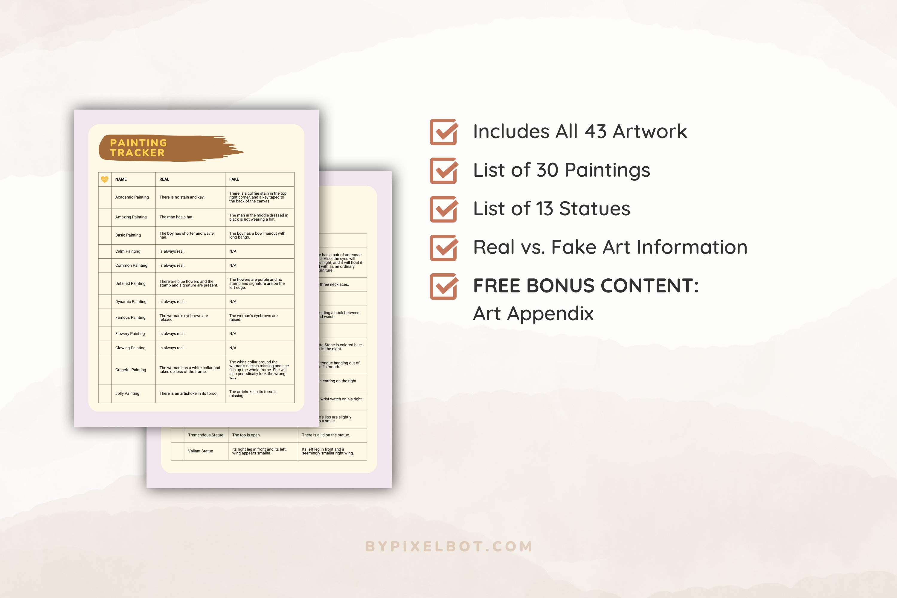 ACNH Art Checklist | Art Tracker | Real Vs. Fake Art Guide | Modern ...