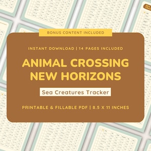ACNH Sea Creatures Checklist + Catch Guide | Tracker | Modern Animal ...