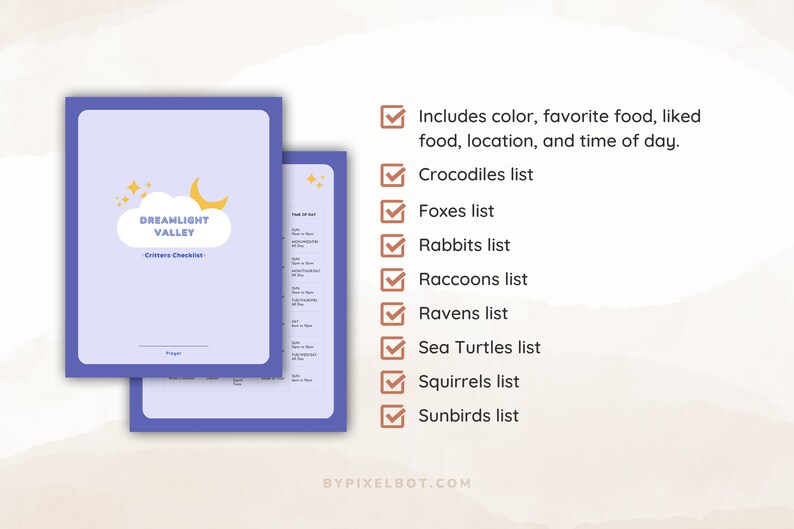 Dreamlight Valley Planner | Critters Checklist | Dreamlight Valley ...