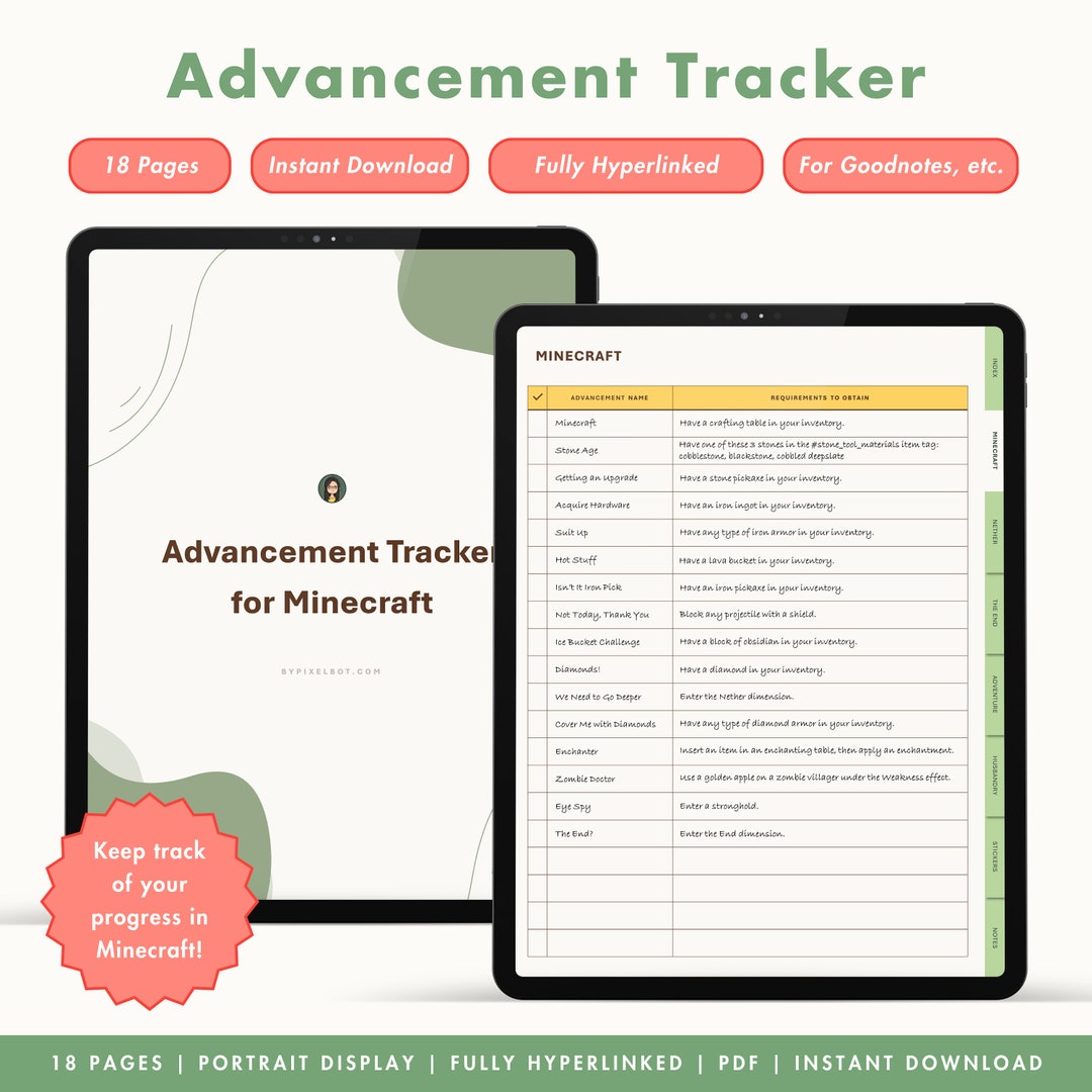 Advancement Tracker for Minecraft | Achievement Checklist | Companion ...