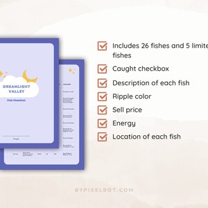 Dreamlight Valley Planner | Fish Checklist | Dreamlight Valley ...