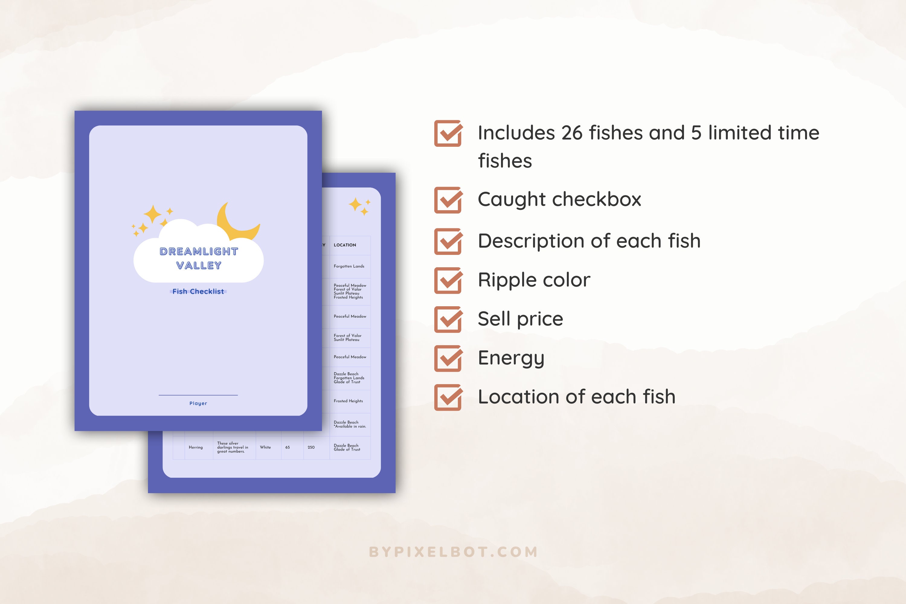 Dreamlight Valley Planner | Fish Checklist | Dreamlight Valley ...