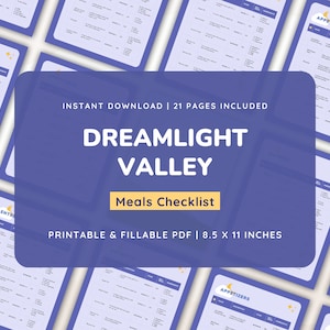 Dreamlight Valley Printable Planner - Etsy