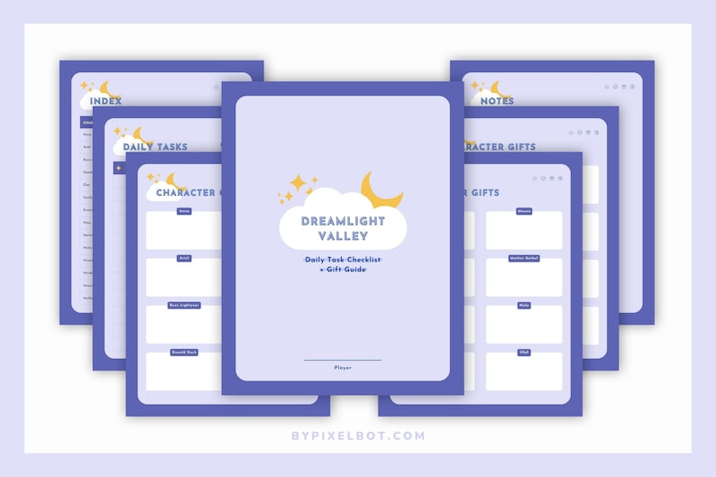 Dreamlight Valley Planner | Daily Task Checklist + Character Gift Guide ...