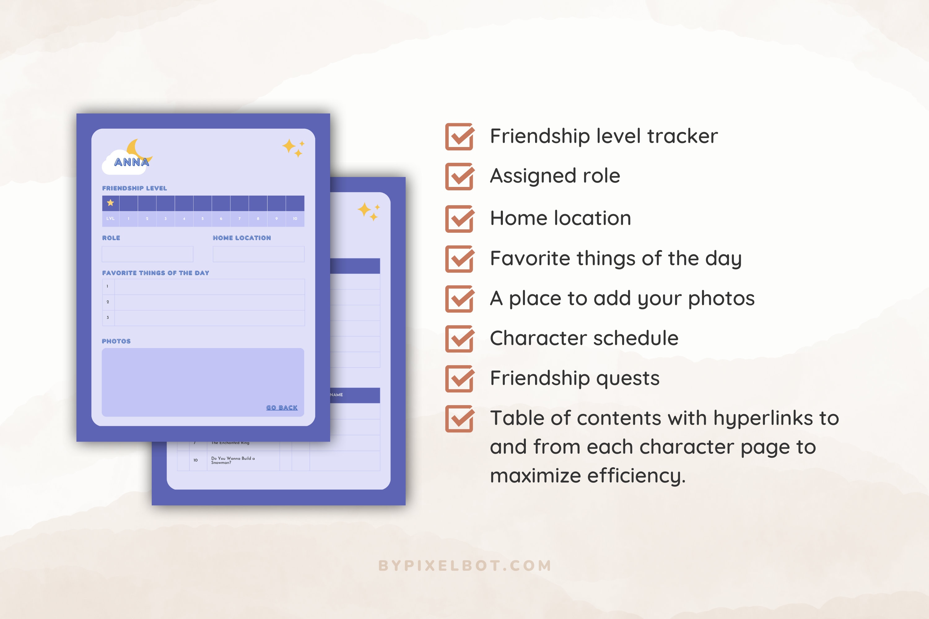 Dreamlight Valley Planner | Character Checklist | Dreamlight Valley ...