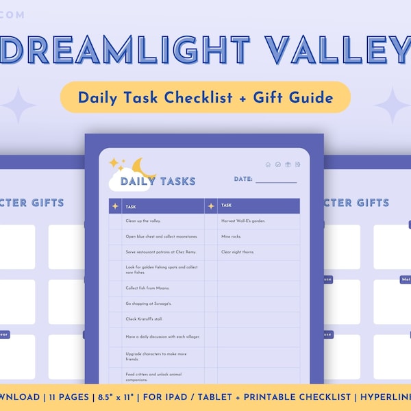 Printable Dreamlight Valley Planner - Etsy