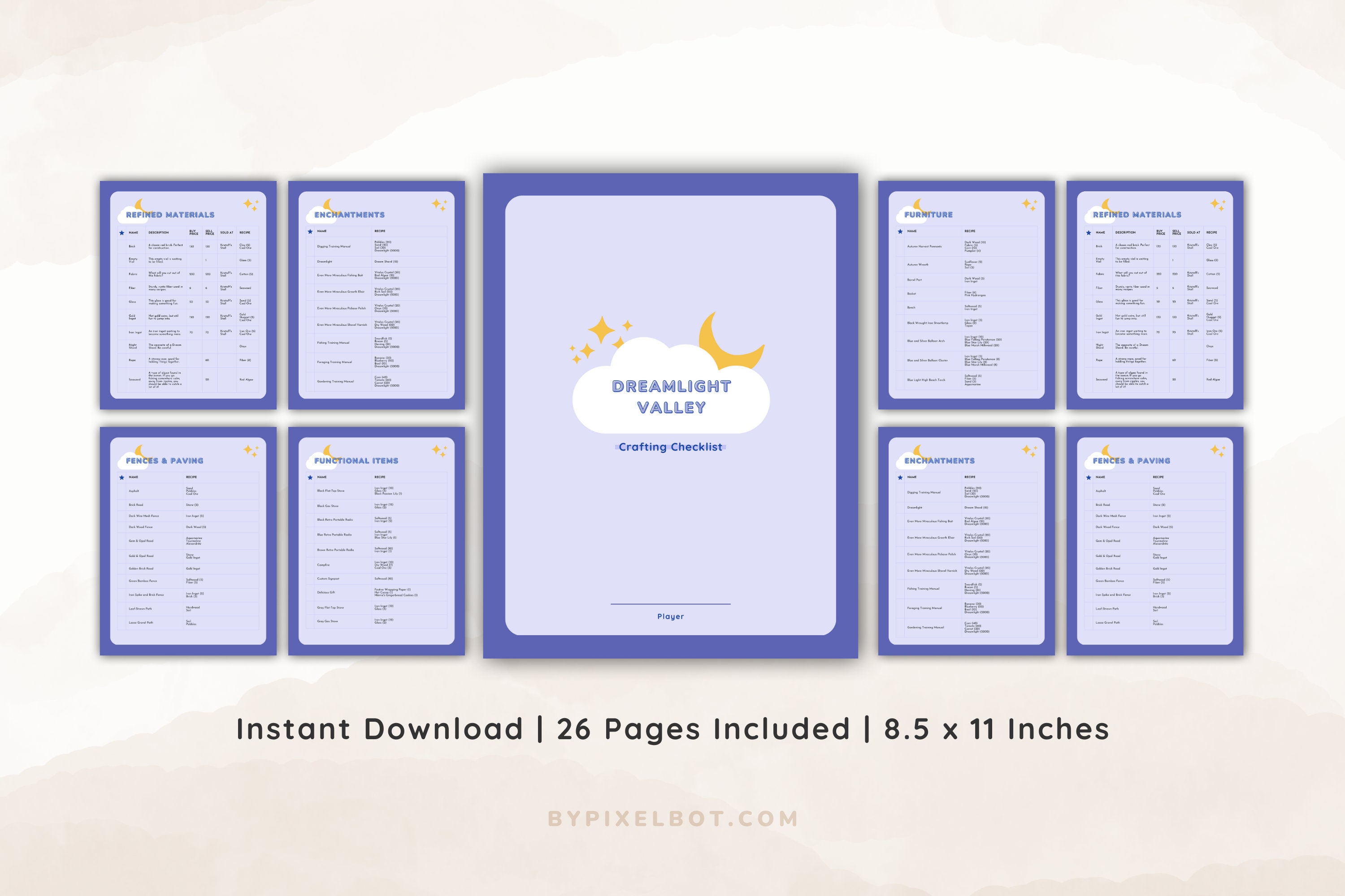 Dreamlight Valley Planner | Crafting Checklist | Dreamlight Valley ...