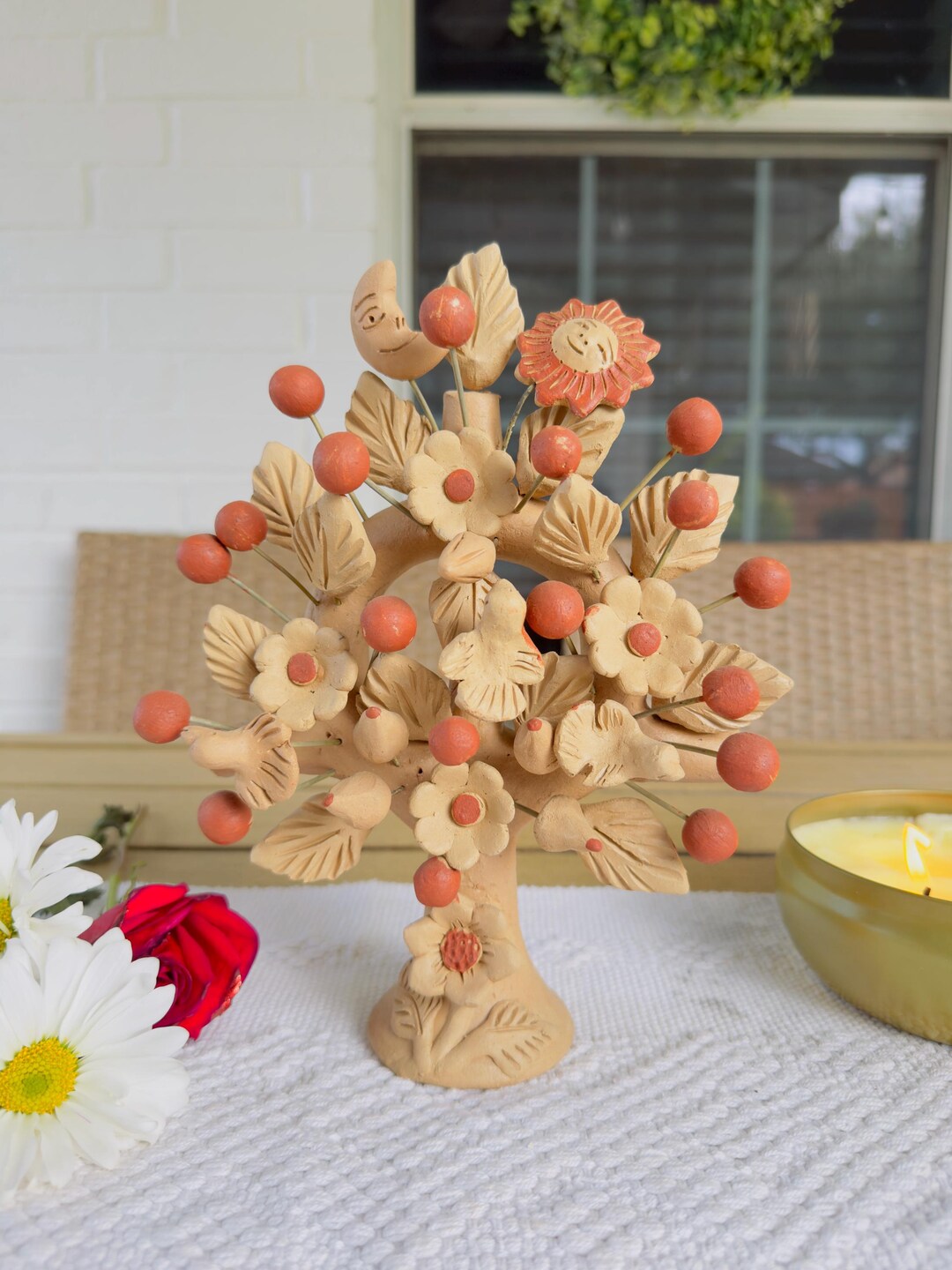 Oaxaca Pottery Tree of Life, Embroidered Mexican Clay Tree of Life - Etsy