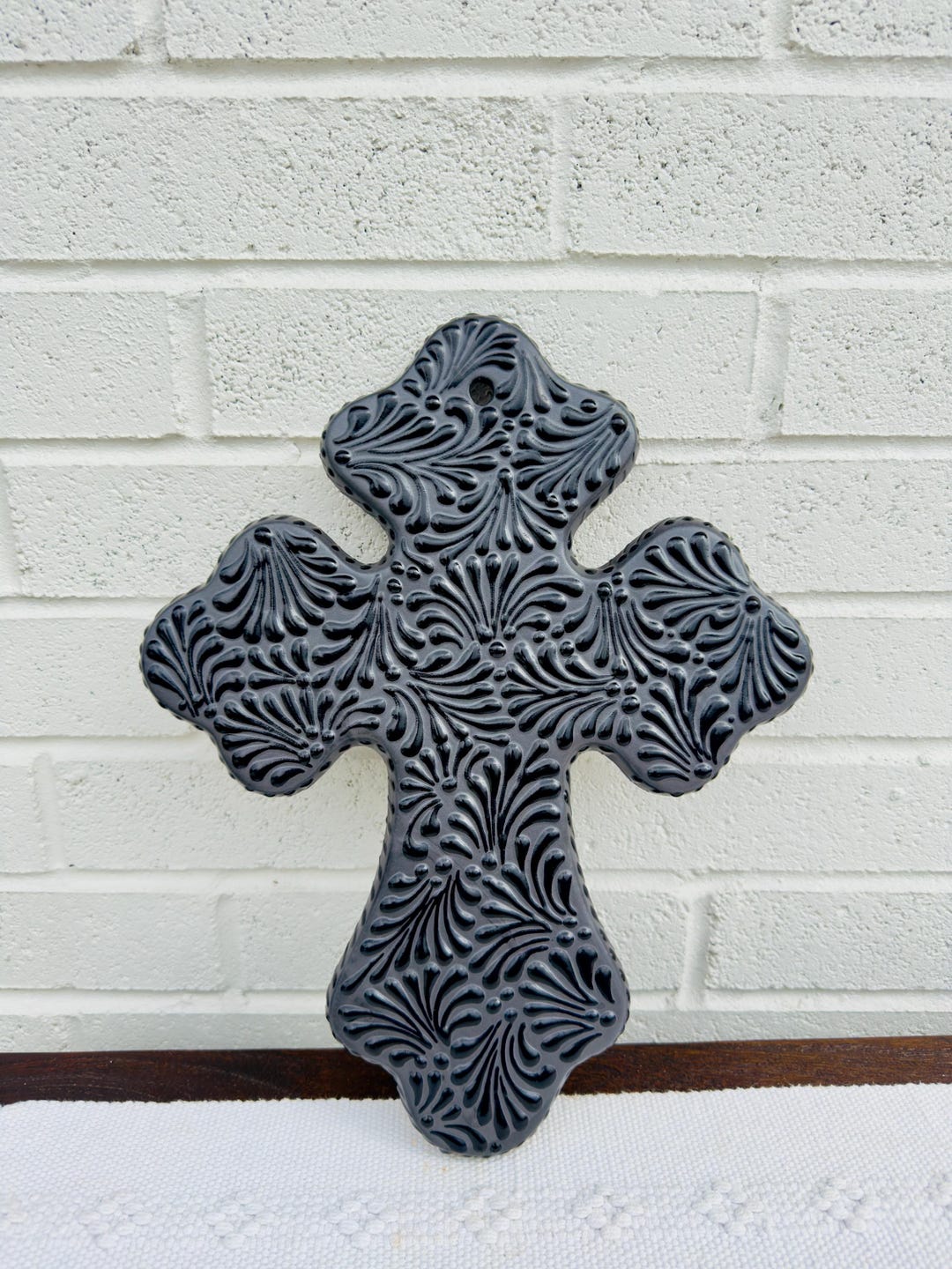 Black Talavera Wall Cross: Handmade Mexican Decor - Etsy