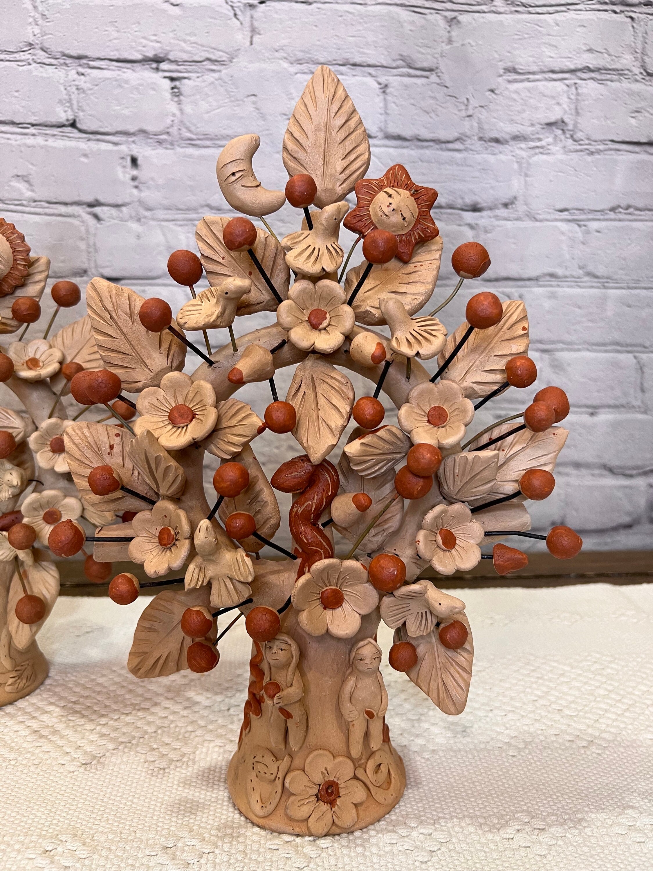 Oaxaca Pottery Tree of Life, Embroidered Mexican Clay Tree of Life - Etsy