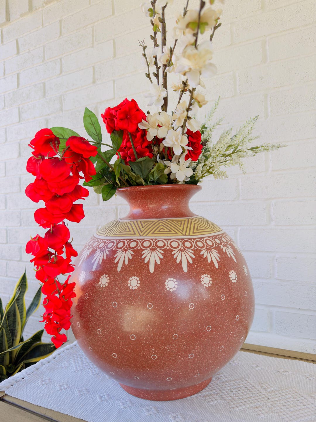 Extra Large Polished Clay Vase: Mexican Folk Art, Signed Artisan Piece ...