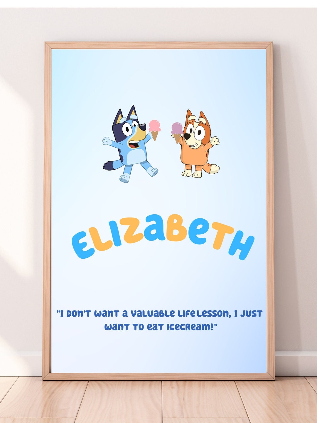 Personalised Bluey Name Posters With Bluey Quotes, Boys Bluey Room ...