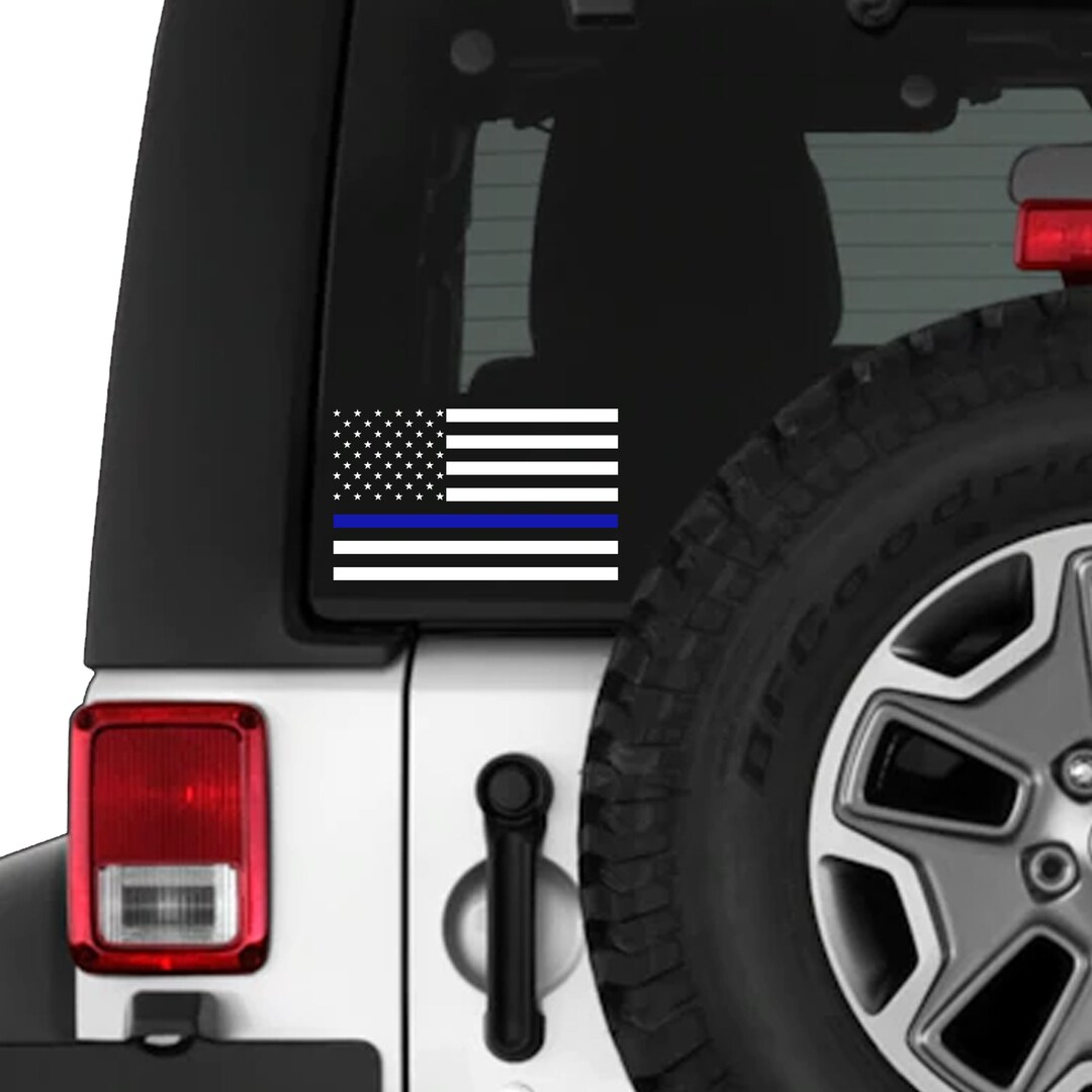 Police Thin Blue Line Flag Car Decal - Etsy