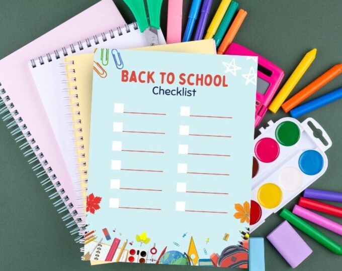 Kids Back to School Checklist Printable, Back to School Planner ...