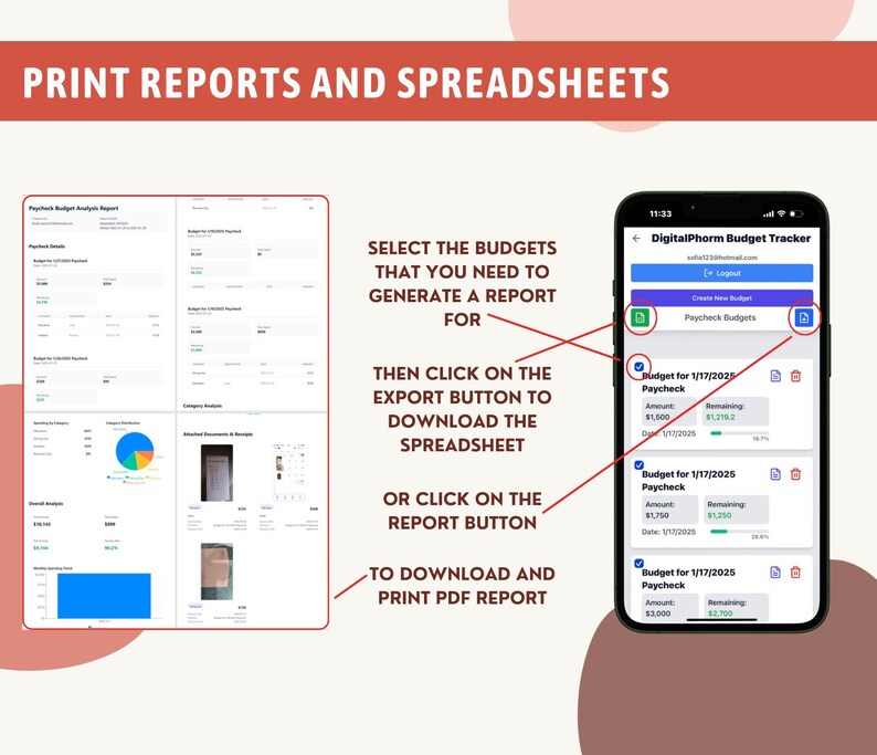 Spending Tracker on the Go Printable Mobile Budget Planner Control Your ...