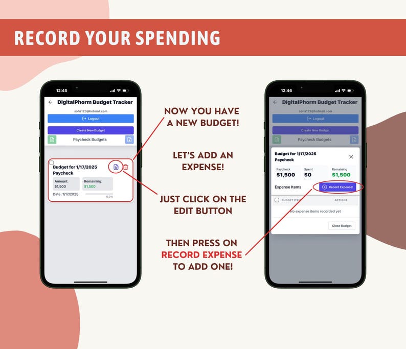 Spending Tracker on the Go Printable Mobile Budget Planner Control Your ...