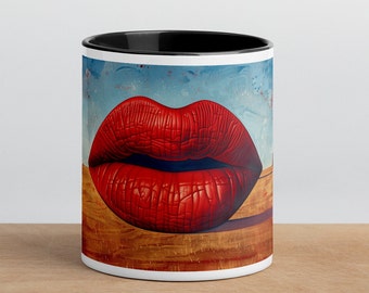 Handmade Tongue Out Mug, Tongue Mug, Lip Mug, Red Lip Mug, Gifts İdea ...